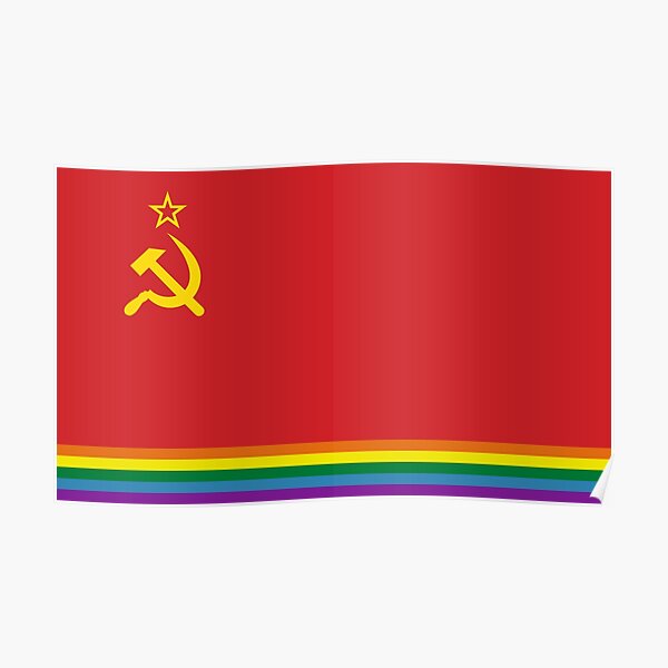 "Gay Communist (Real Soviet Union Flag)" Poster for Sale by roterkoenig ...