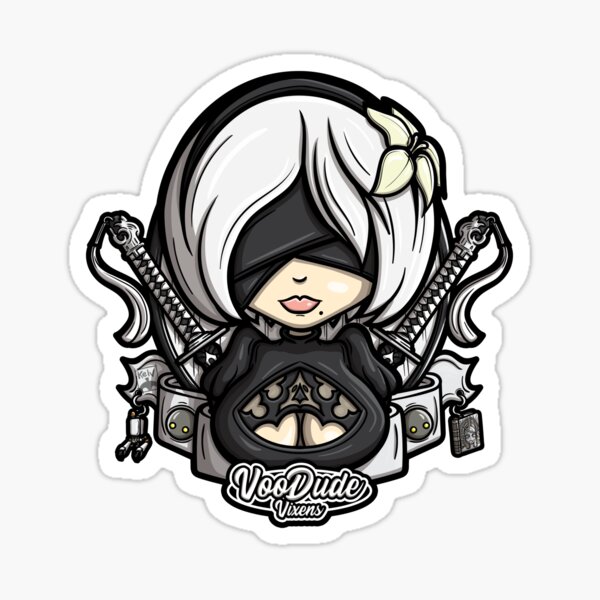 "2B Pin Up" Sticker for Sale by VooDudeDesigns | Redbubble