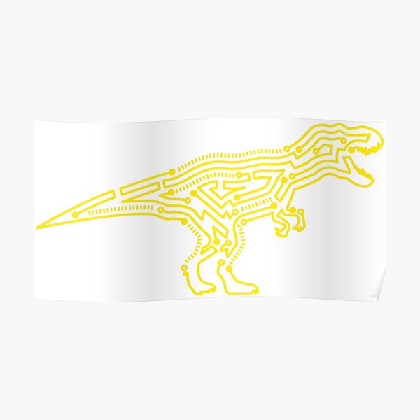"(Yellow)Stylized T. Rex" Poster for Sale by EwingDesign | Redbubble