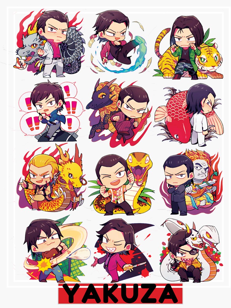 "Yakuza Stickers" Sticker for Sale by LaurianeBerge | Redbubble