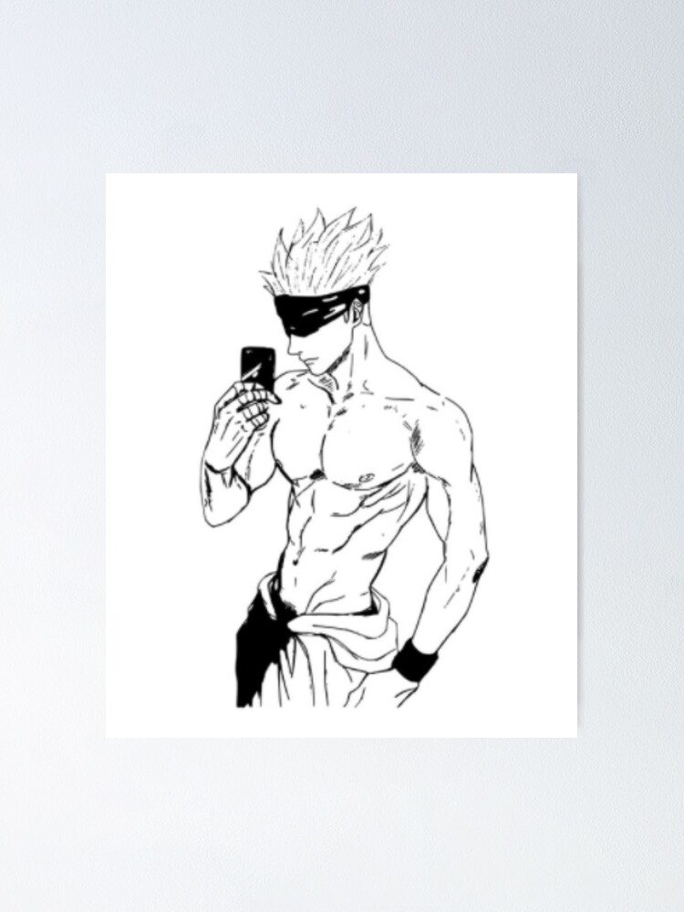 "Gojo Satoru Flex" Poster for Sale by Cormator | Redbubble