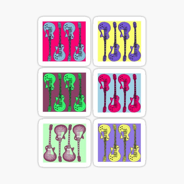 "Multi-Color Electric Guitar Sticker Pack" Sticker for Sale by ...