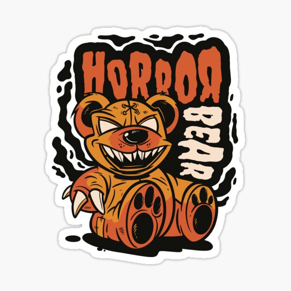 "Horror Bear" Sticker by Tonickay | Redbubble