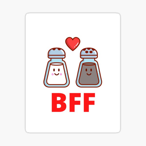 "Cute Salt & Pepper BFF Aesthetic Kawaii Design" Sticker by ...