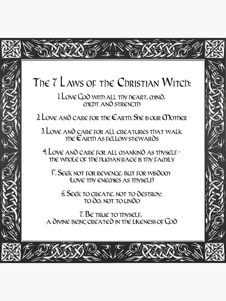 "The Seven Laws of the Christian Witch" Art Print for Sale by ...