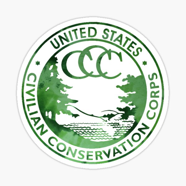 "Civilian Conservation Corps Watercolor (White)" Sticker by Lil-Bit ...