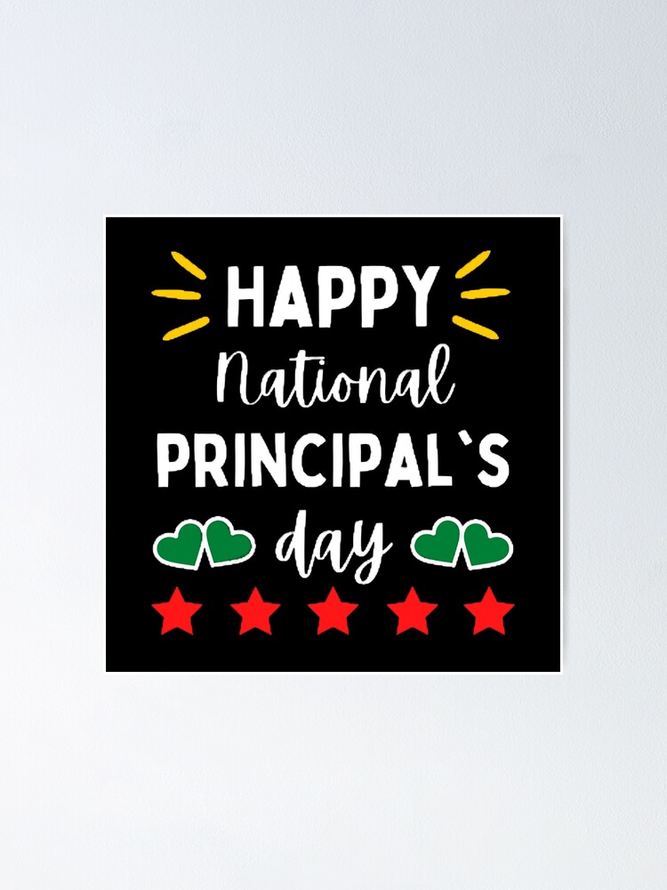 "Happy National Principal's Day The Best Teacher Green Hearts Design ...