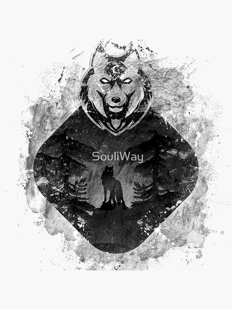 "wolf alpha leader" Sticker for Sale by SouliWay | Redbubble