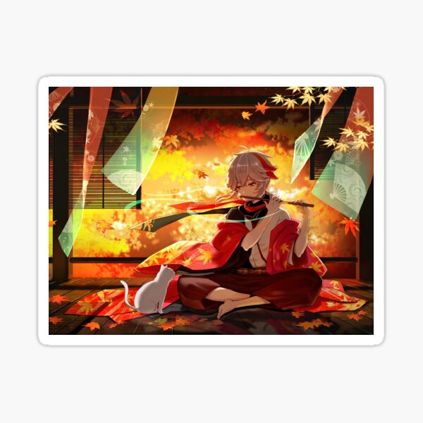 "Kaedehara Kazuha Genshin Impact" Sticker by fukumono | Redbubble