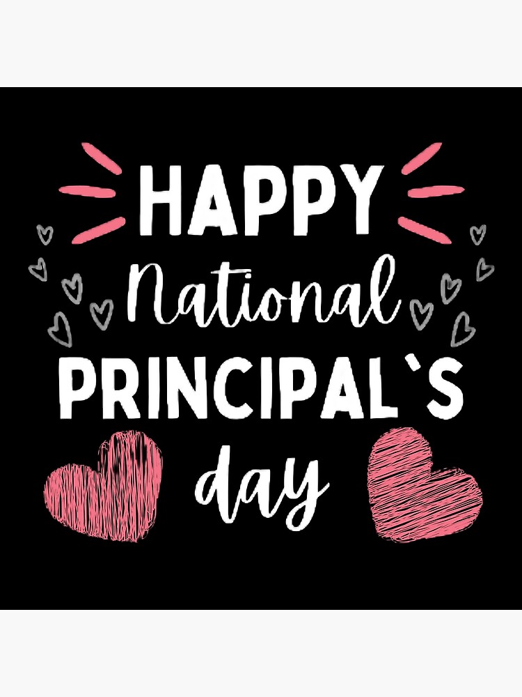 "Happy National Principal's Day The Best Teacher Pink Heart Design ...