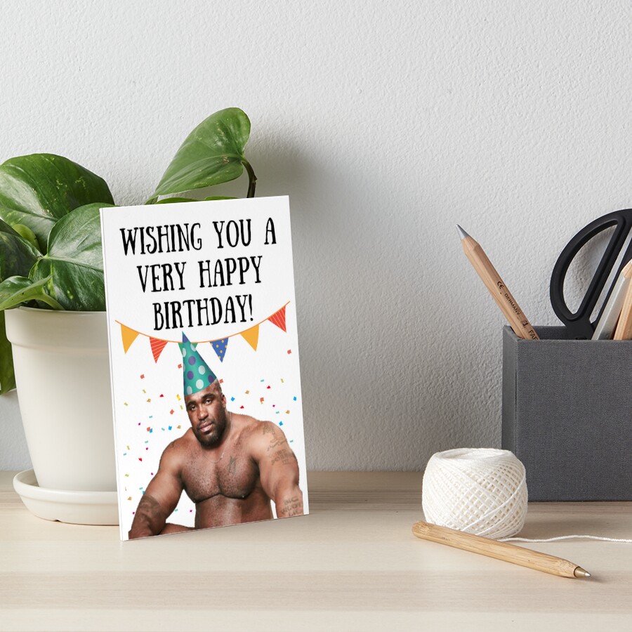 Big Dick Black Guy Meme Barry Wood Happy Birthday Card Art Board