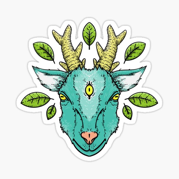 "Mystical Third Eye Aqua Goat Sticker " Sticker by FunckyDesigns ...