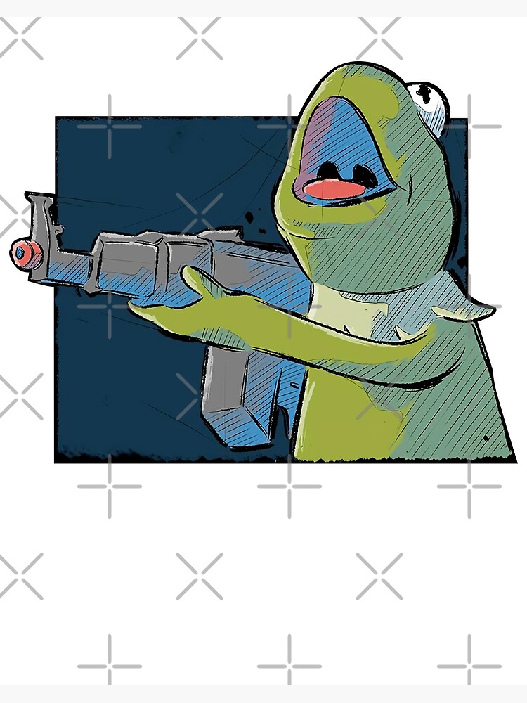 "Kermit The Frog Hold Gun The Muppe.T Show" Art Print for Sale by ...
