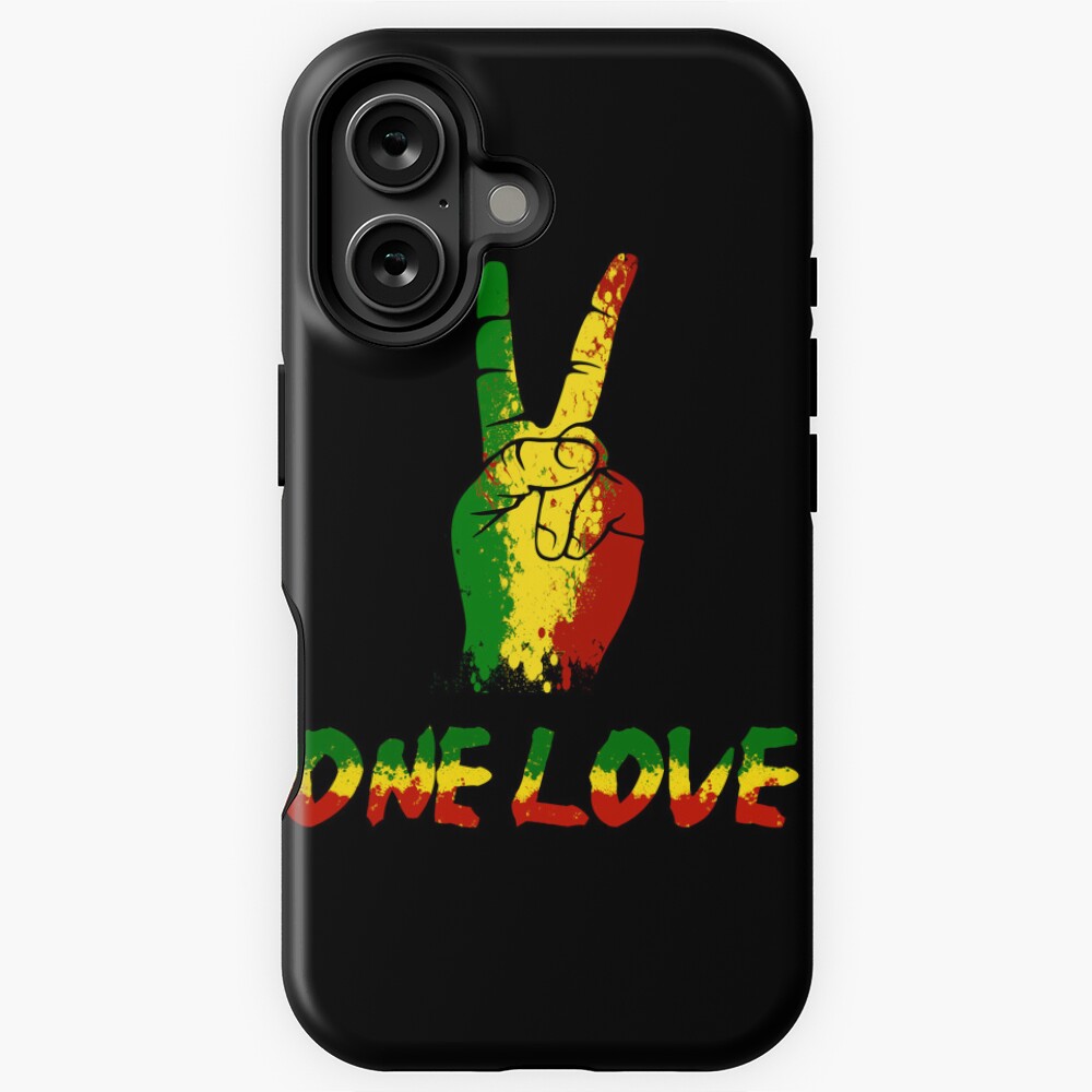 "One Love Rasta Reggae Peace Sign Rastafarian Jamaica Art" Sticker for ...