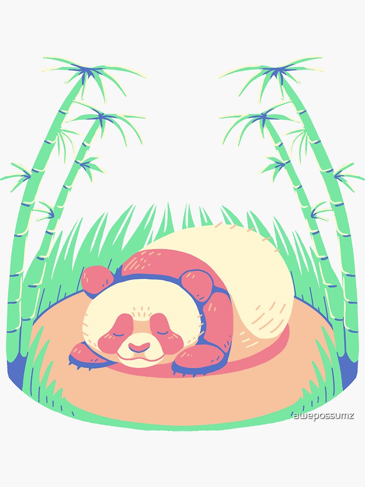 "Sleepy Panda" Sticker for Sale by awepossumz | Redbubble