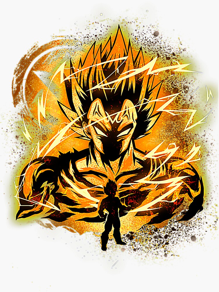 "Golden Saiyan Kaioken" Sticker by EmmaSchaffer1 | Redbubble