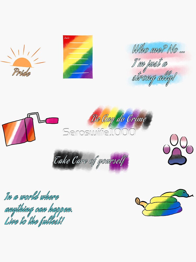 "pride sticker sheet" Sticker by Seroswife1000 | Redbubble