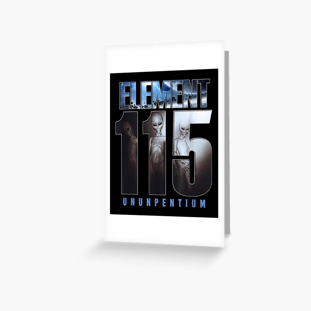 "Element 115 - Ununpentium Alien UFO Area 51 Flying Saucer" Greeting ...