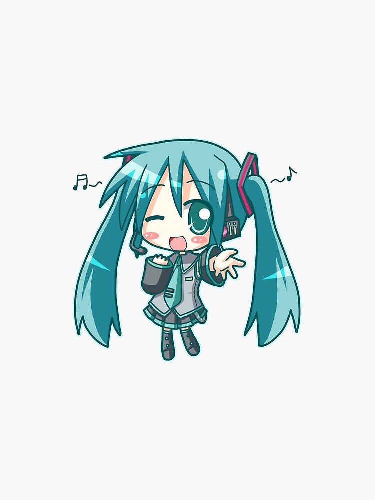 "Chibi Hatsune miku !" Sticker for Sale by EarthJoy345 | Redbubble