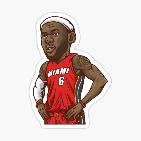 "LeBron James 6 Miami Art Chibi" Sticker by JaclynPiel | Redbubble