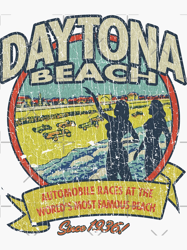 "Daytona Beach Automobile Races 1936" Sticker for Sale by ...