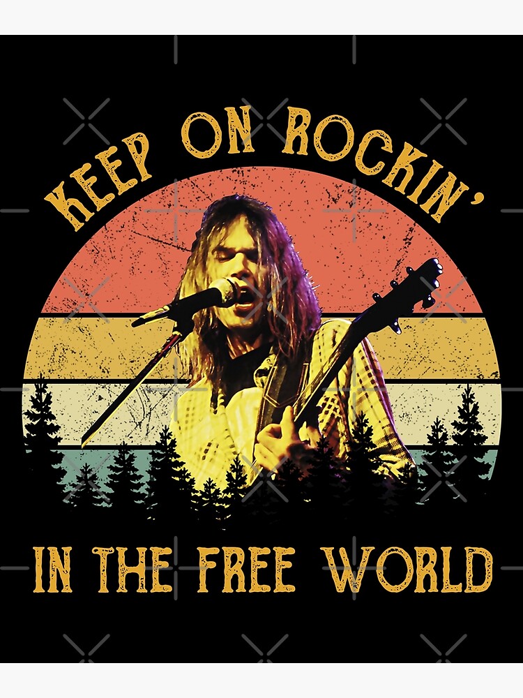 "Vintage Retro Young Keep On Rockin' In The Free World" Poster by ...