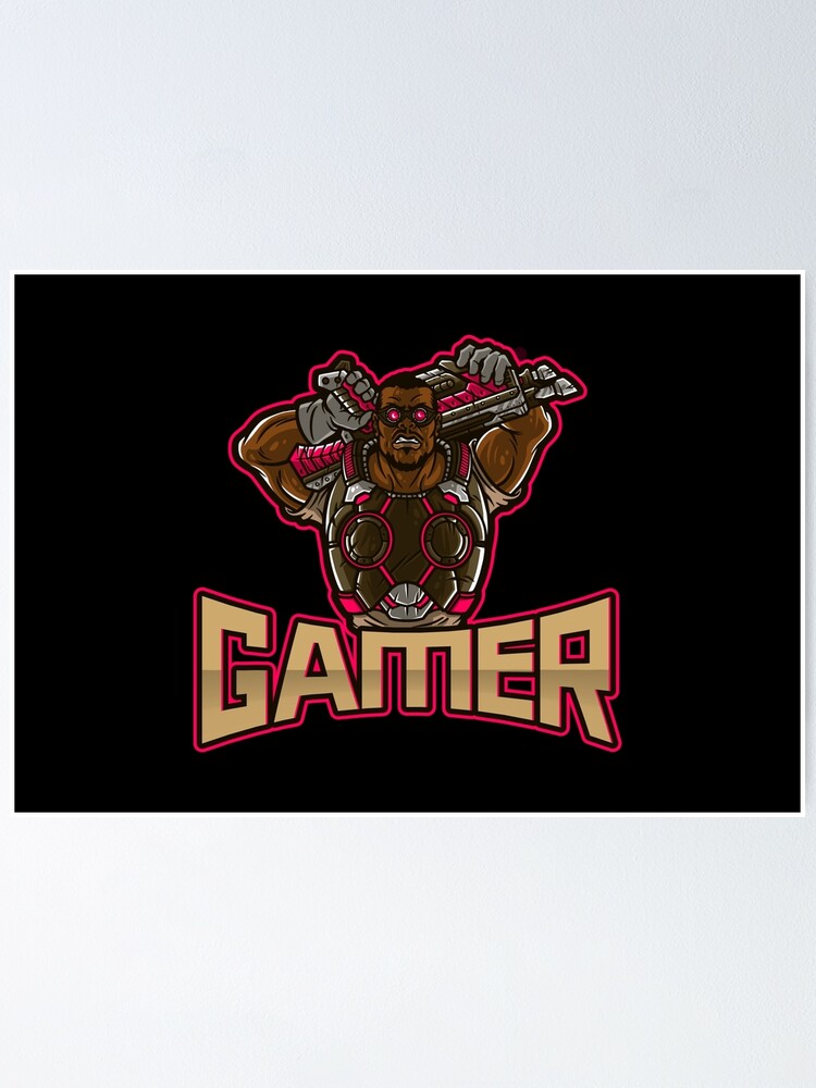 "Gamer with Strong Brutal Soldier" Poster for Sale by PRIVARSHU | Redbubble
