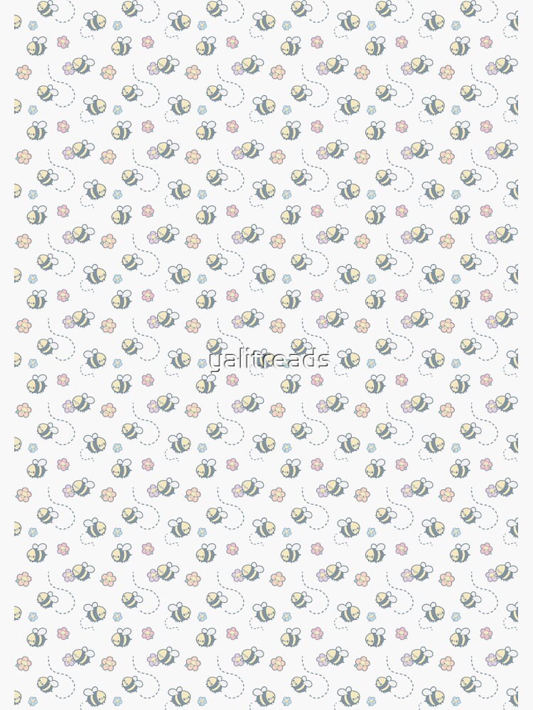 "Kawaii Bees and Flowers Artwork | Cute Spring Aesthetic" Sticker by ...
