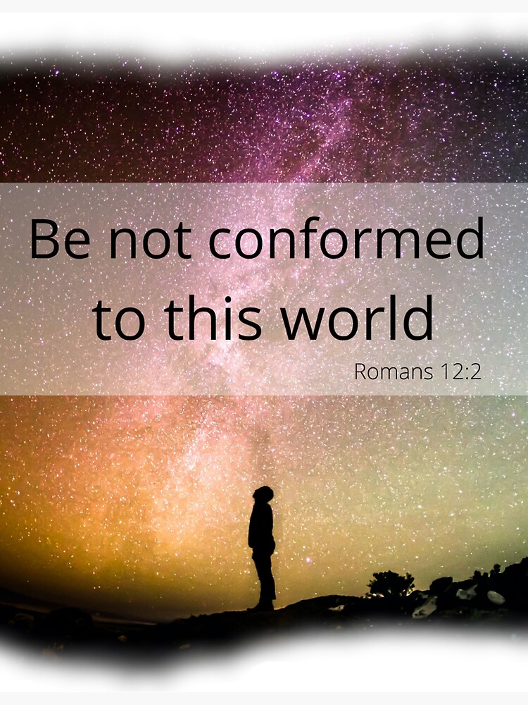 Pegatina «Romanos 12:2 Y no os conforméis a este mundo, sino transformaos por medio de la ...
