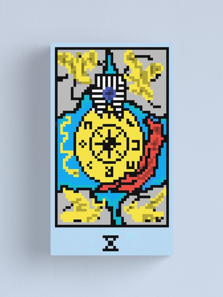 "Wait, is this pixel art tarot? Yellow - Major Arcana 'Wheel of Fortune ...