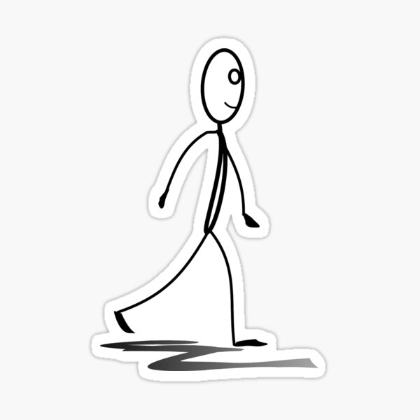 "Stickman Walking" Sticker by OnTheMars | Redbubble