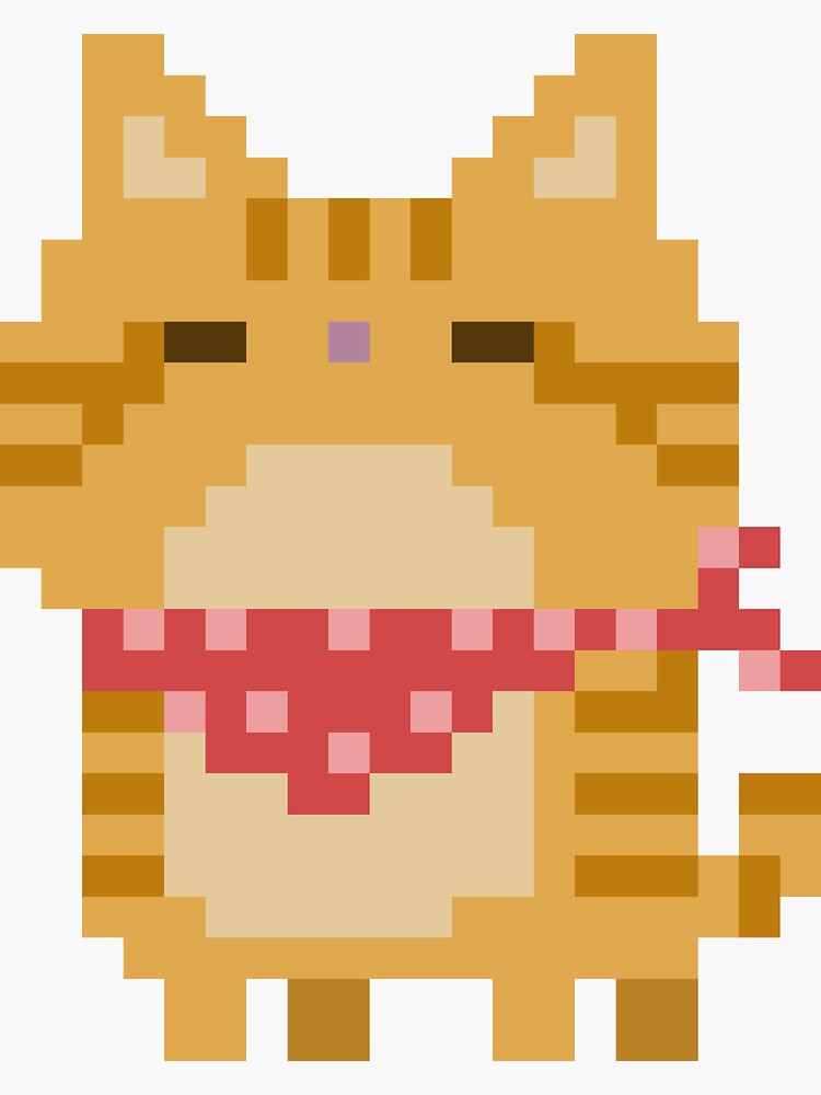 "Pixel Cat" Sticker for Sale by Gogman | Redbubble
