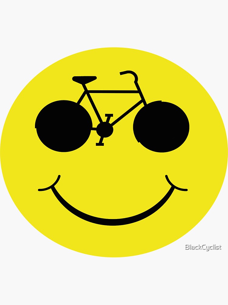 "smiley bike" Sticker for Sale by BlackCyclist | Redbubble