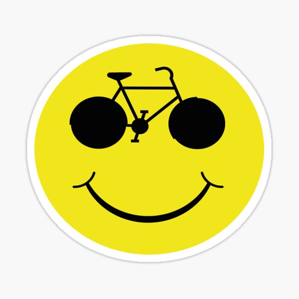 "smiley bike" Sticker for Sale by BlackCyclist | Redbubble