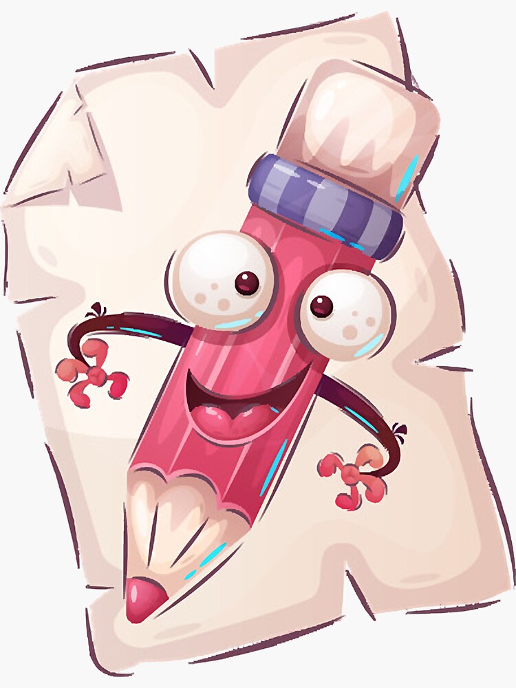 "Funny pencil concept art " Sticker by Gabriel7944191 | Redbubble