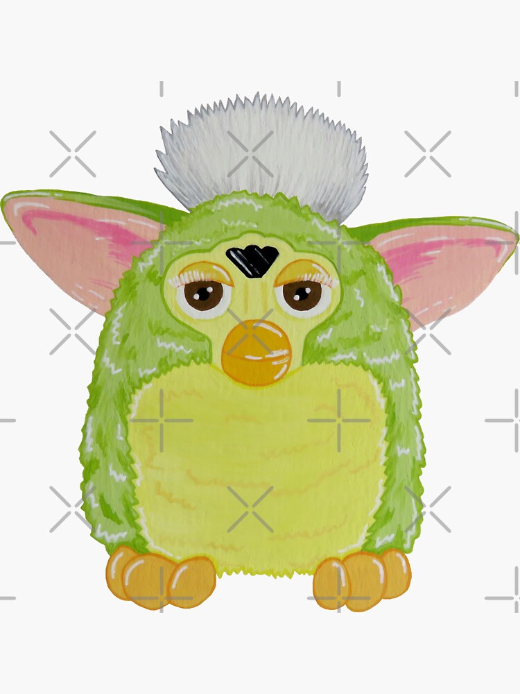 "Lime Green Furby" Sticker for Sale by ArtyRuby | Redbubble