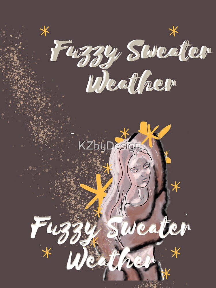 "Fuzzy Sweater Weather Brown" Sticker for Sale by KZbyDesign | Redbubble