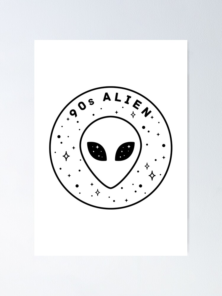"90s Alien Emblem - White" Poster for Sale by 90sAlien | Redbubble
