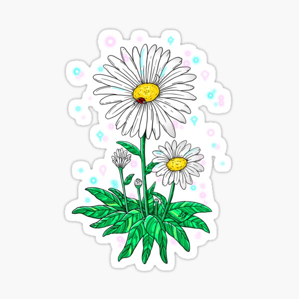 "Daisy Magic - flower art" Sticker by Trinian16 | Redbubble