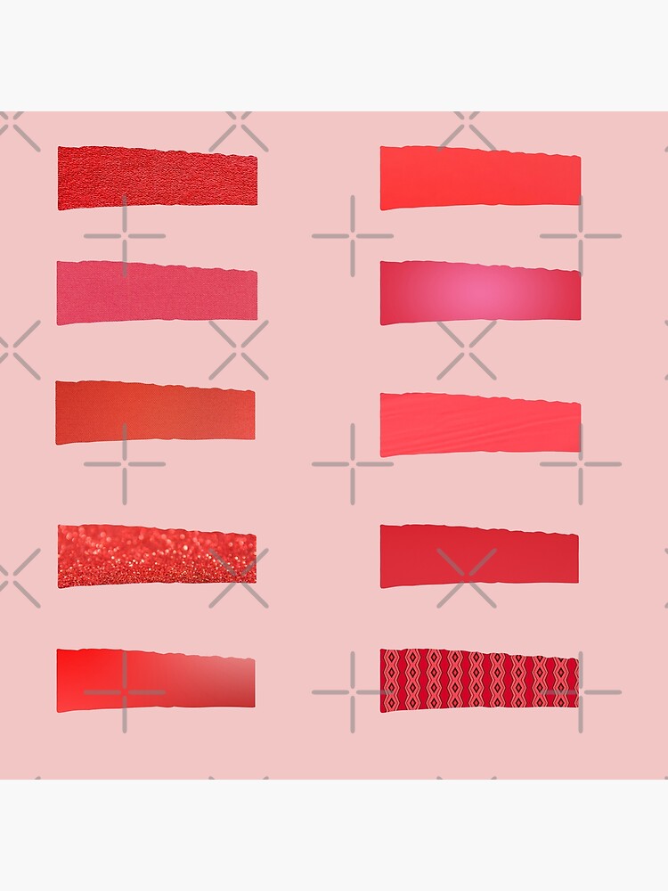 "Red-colored washi tape sticker pack" Poster by beskrajem | Redbubble