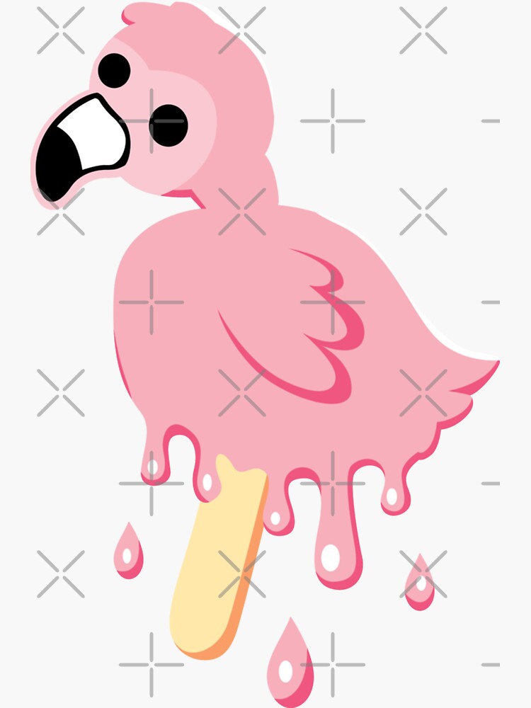 "Flamingo Merch Mrflimflam Albert Melting Pop Bird Popsicle" Sticker by ...
