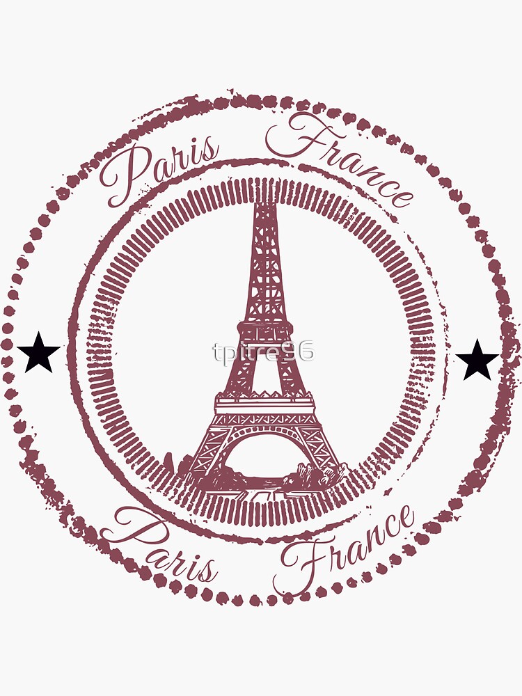 "Paris Stamp" Sticker for Sale by tpitre96 | Redbubble