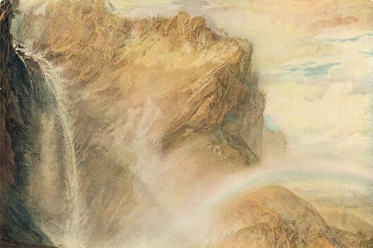 "The Upper Reichenbach falls & Rainbow, J M W Turner circa 1818" Canvas ...