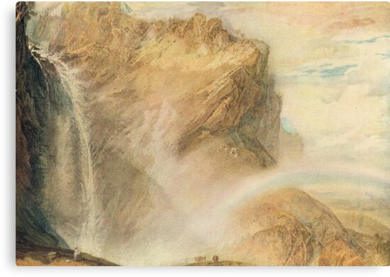 "The Upper Reichenbach falls & Rainbow, J M W Turner circa 1818" Canvas ...