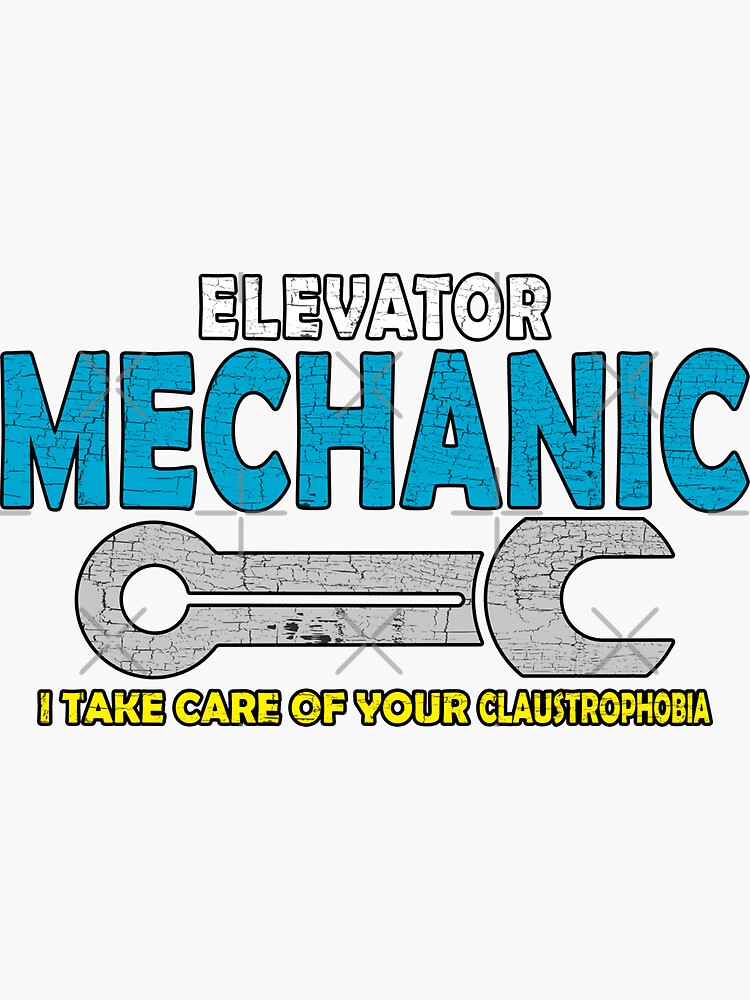 "Elevator Mechanic Lift Technician Engineer Serviceman" Sticker by ...