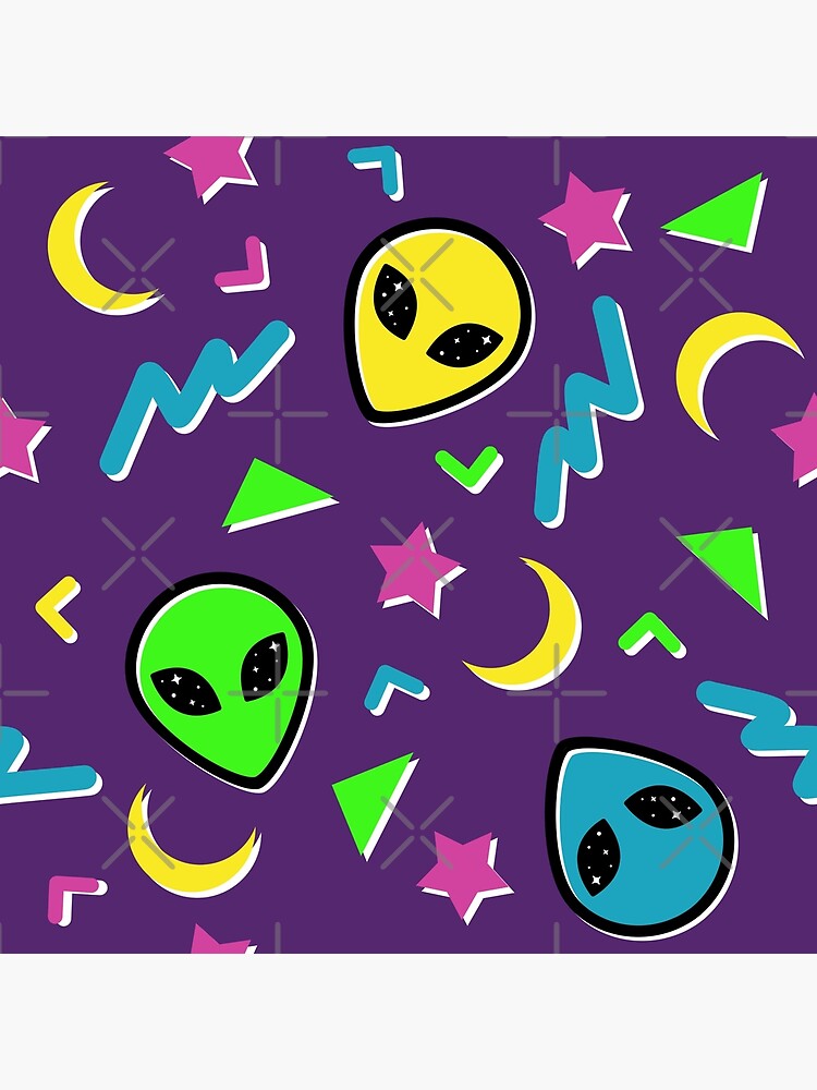 "90s Geometric Alien - Purple and Neon" Poster for Sale by 90sAlien ...