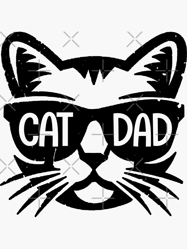 "cat dad" Sticker for Sale by blue-king | Redbubble