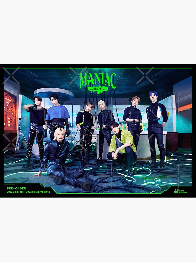 "Stray kids maniac " Sticker by ArtbyTaetan | Redbubble