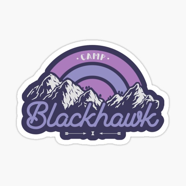 "Camp Blackhawk - Hawkeye" Sticker by allmyinhibition | Redbubble