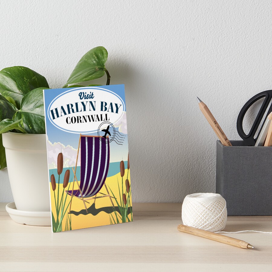"Harlyn Bay Cornwall beach poster" Art Board Print by vectorwebstore ...
